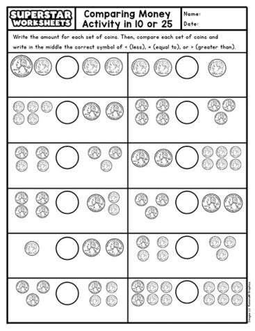 Money Worksheets (Free Printables) - Superstar Worksheets