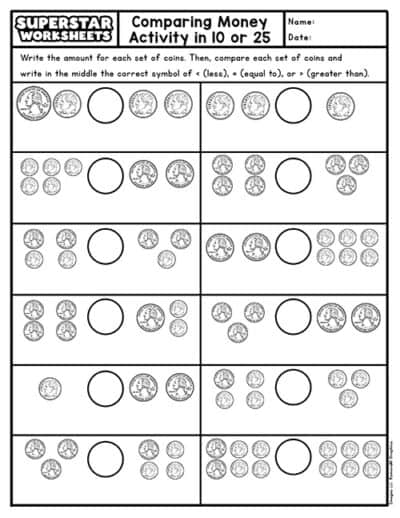 Money Worksheets - Superstar Worksheets