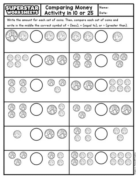 Money Worksheets - Superstar Worksheets