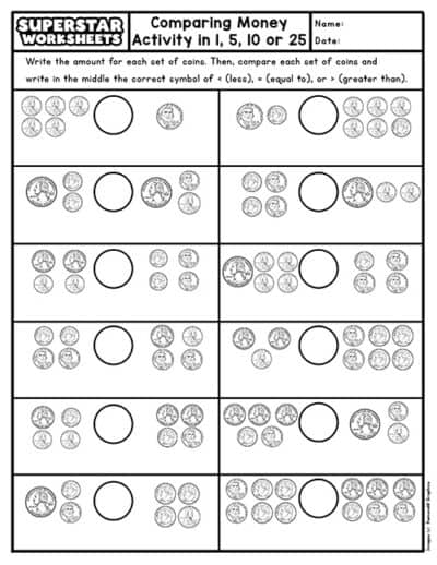 Money Worksheets - Superstar Worksheets