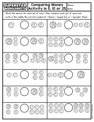 Money Worksheets - Superstar Worksheets
