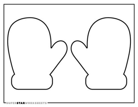Mittens Template (Free Printables) - Superstar Worksheets