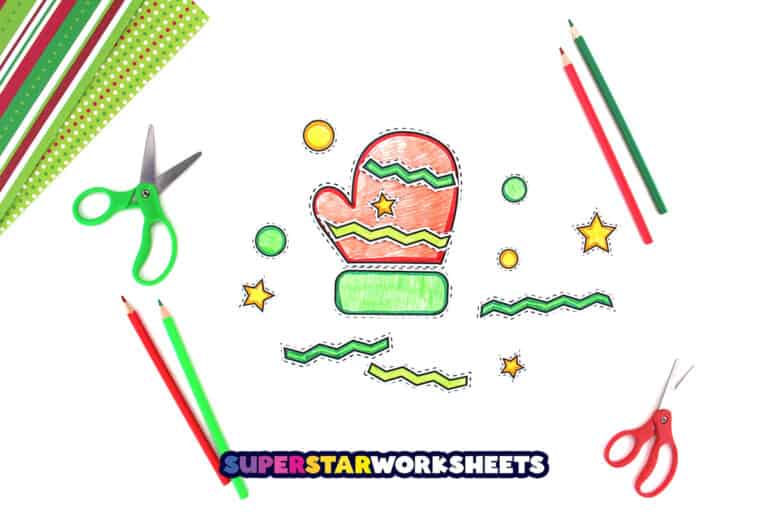 Mittens Template (Free Printables) - Superstar Worksheets