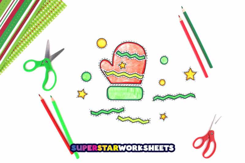 Mittens Template (Free Printables) - Superstar Worksheets