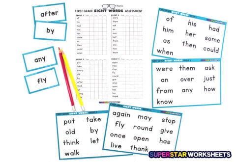 First Grade Sight Words - Superstar Worksheets
