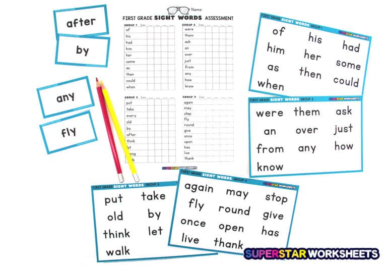 First Grade Sight Words - Superstar Worksheets
