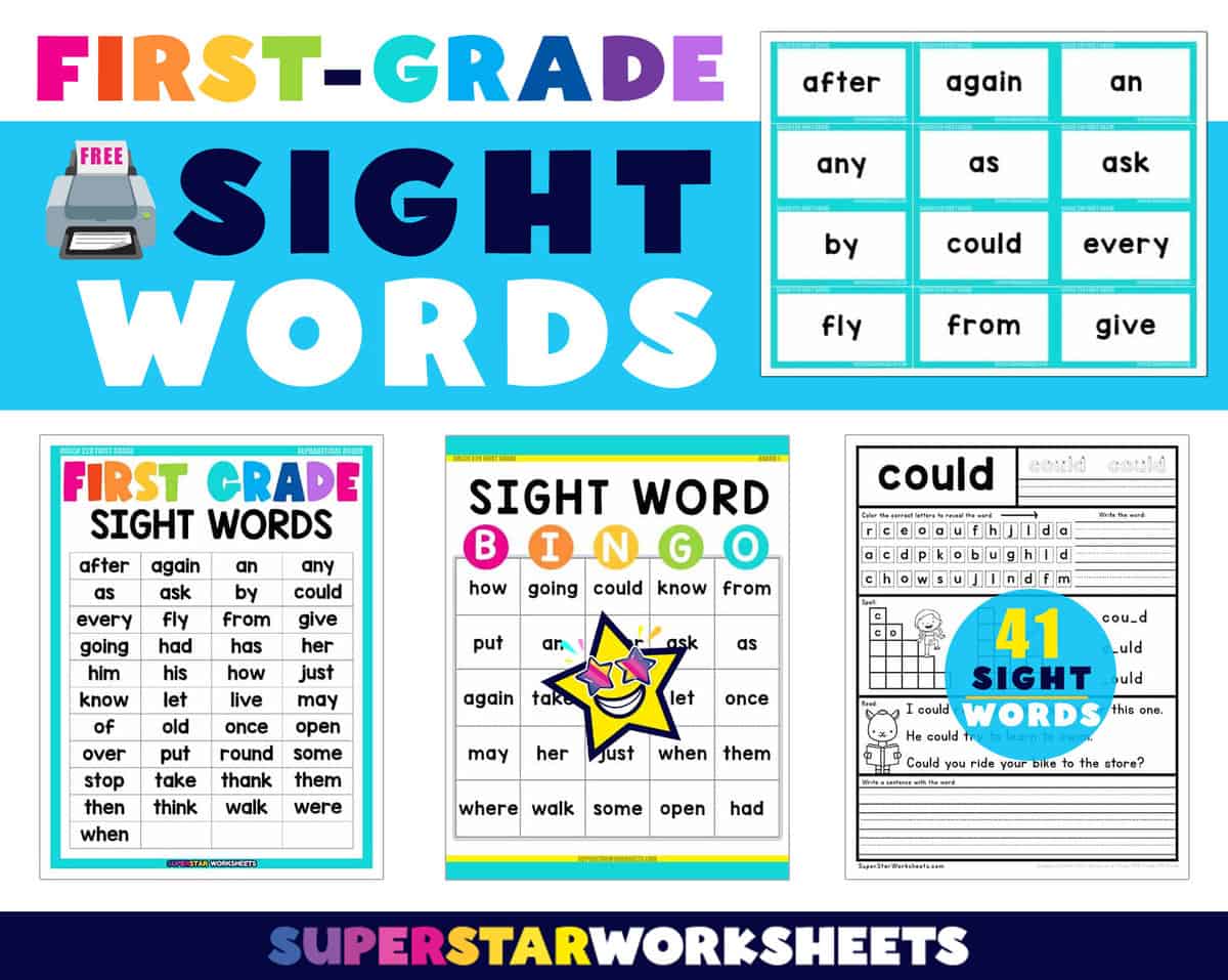 First Grade Sight Words - Superstar Worksheets
