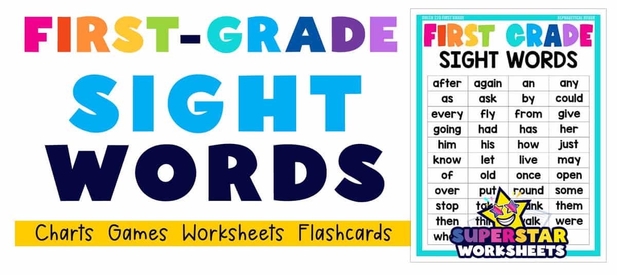 First Grade Sight Words - Superstar Worksheets