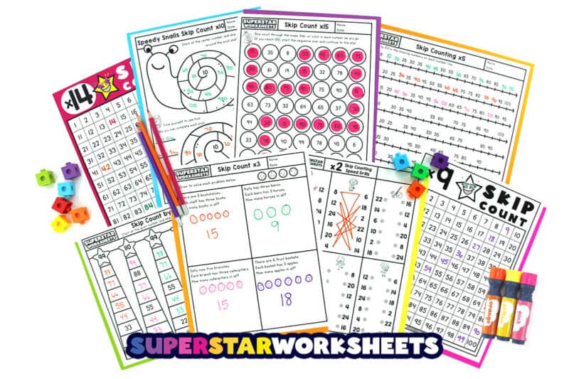 Skip Counting Worksheets - Superstar Worksheets