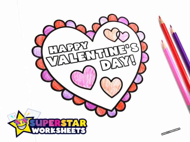 Valentine's Day Coloring Pages (Free Printables) - Superstar Worksheets