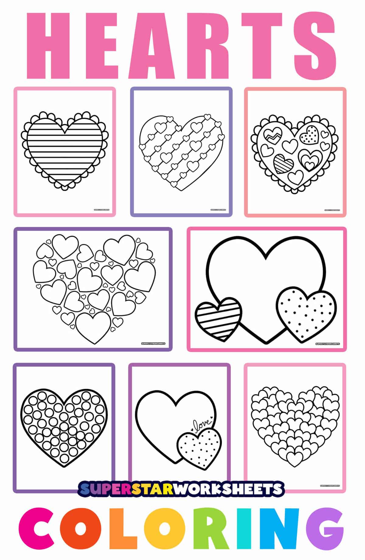 Heart Coloring Pages (Free Printables) - Superstar Worksheets