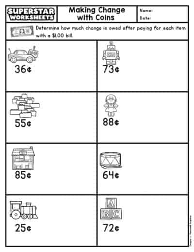 Money Worksheets (Free Printables) - Superstar Worksheets