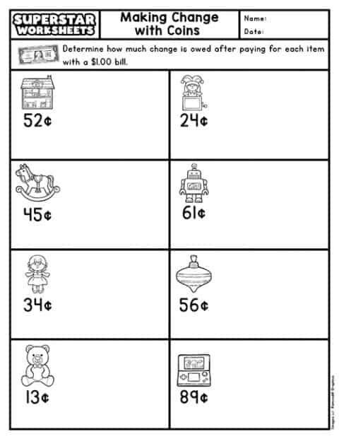 Money Worksheets - Superstar Worksheets