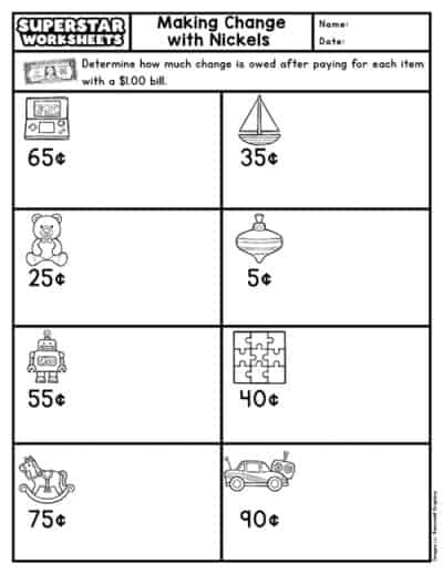 Money Worksheets - Superstar Worksheets