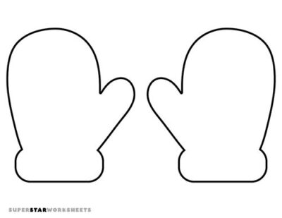 Mittens Template (Free Printables) - Superstar Worksheets