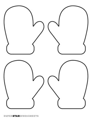 Mittens Template (Free Printables) - Superstar Worksheets