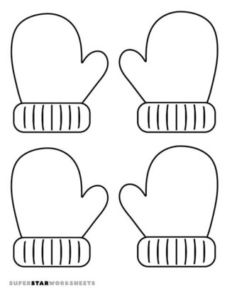 Mittens Template (Free Printables) - Superstar Worksheets