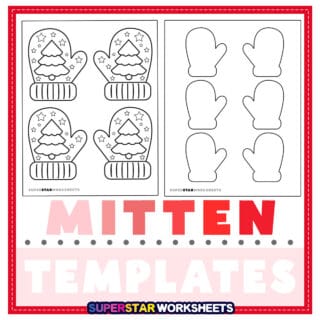 Mittens Template - Superstar Worksheets