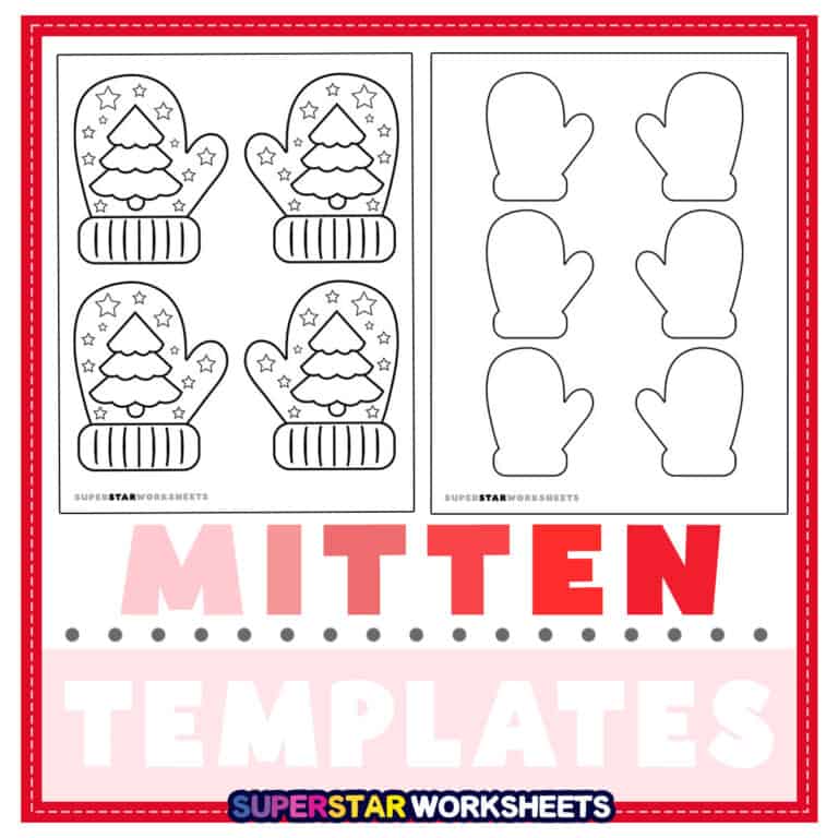Mittens Template - Superstar Worksheets
