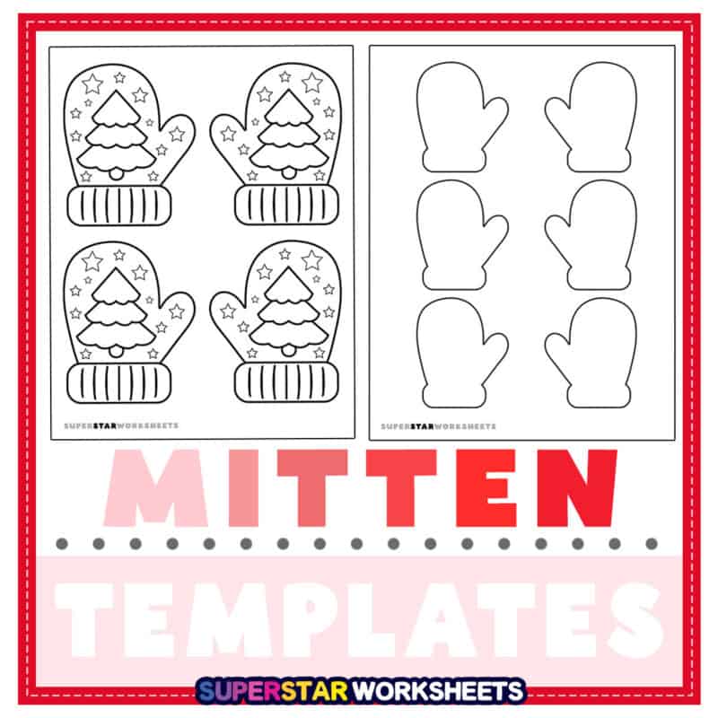 Mittens Template - Superstar Worksheets