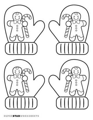 Mittens Template (Free Printables) - Superstar Worksheets