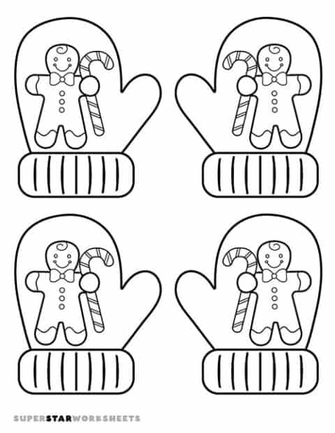 Mittens Template (Free Printables) - Superstar Worksheets