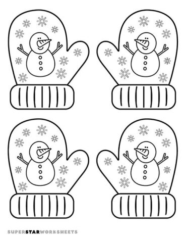 Mittens Template (Free Printables) - Superstar Worksheets