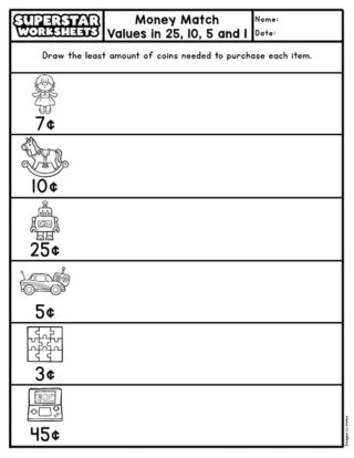 Money Worksheets - Superstar Worksheets
