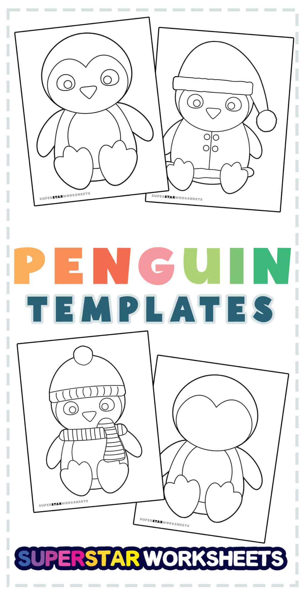 Penguin Template (Free Printables) - Superstar Worksheets