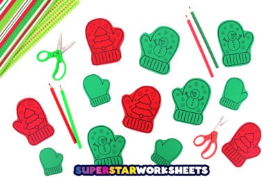 Mittens Template (Free Printables) - Superstar Worksheets