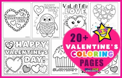 Valentine's Day Coloring Pages - Superstar Worksheets