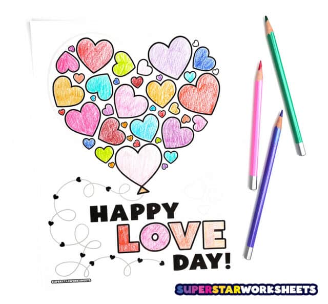 Valentine's Day Coloring Pages (Free Printables) - Superstar Worksheets