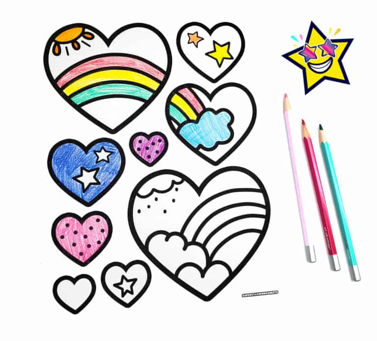 Heart Coloring Pages (Free Printables) - Superstar Worksheets