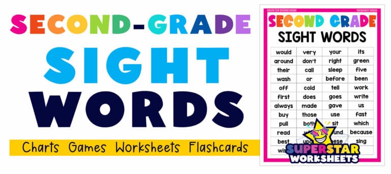 Second Grade Sight Words - Superstar Worksheets