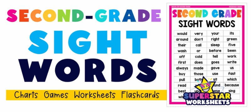 Second Grade Sight Words - Superstar Worksheets