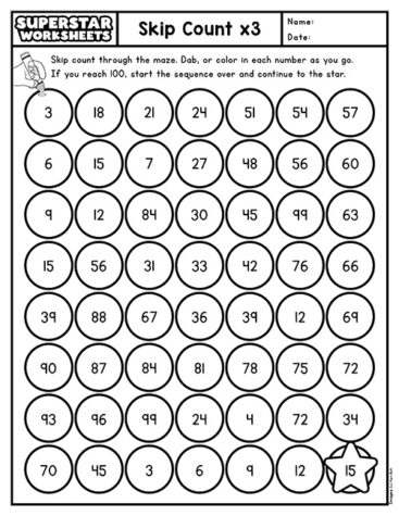 Skip Counting Worksheets - Superstar Worksheets