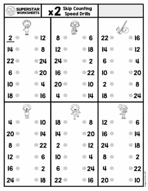Skip Counting Worksheets - Superstar Worksheets