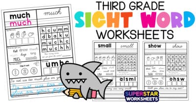 Third Grade Sight Words - Superstar Worksheets