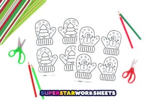Mittens Template (Free Printables) - Superstar Worksheets