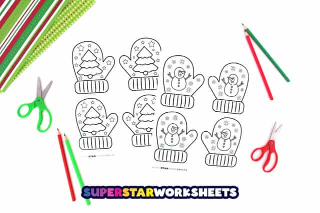 Mittens Template (Free Printables) - Superstar Worksheets