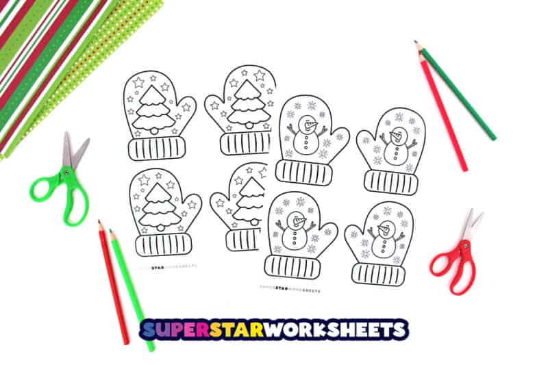 Mittens Template (Free Printables) - Superstar Worksheets