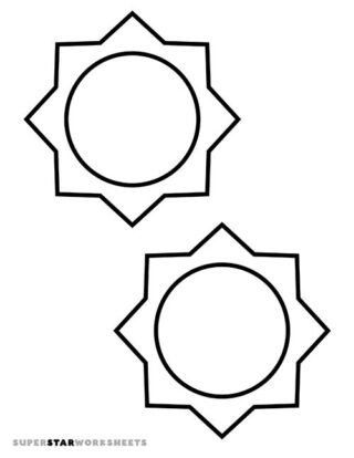 Sun Template (Free Printables) - Superstar Worksheets