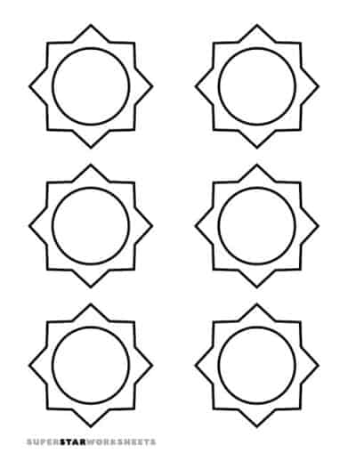 Sun Template (Free Printables) - Superstar Worksheets