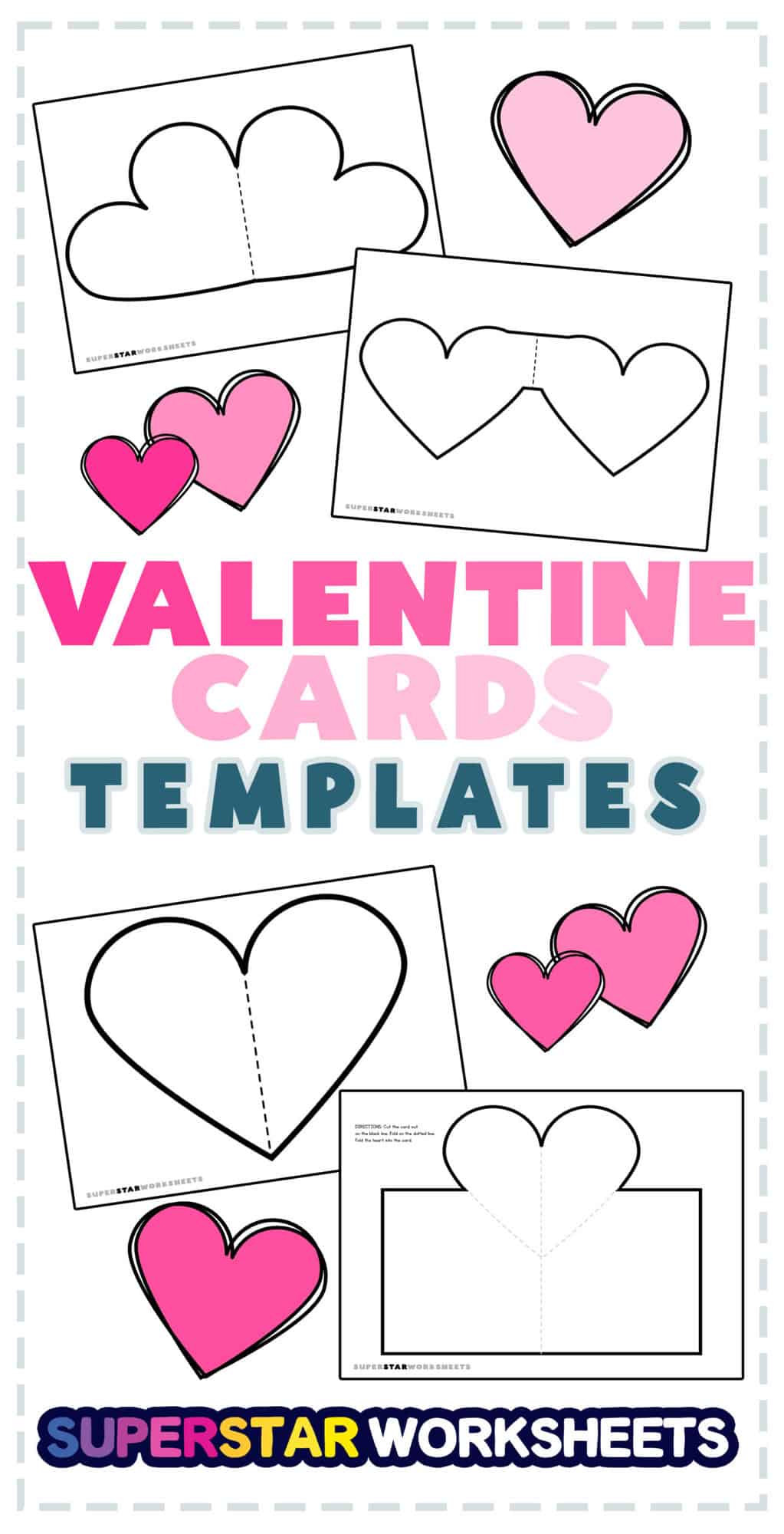 Valentine's Day Card Template (Free Printables) - Superstar Worksheets