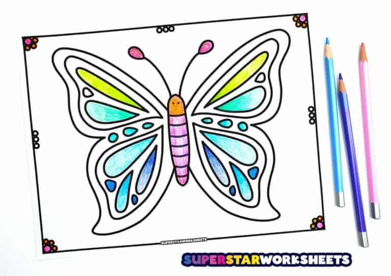 Butterfly Coloring Pages (Free Printables) - Superstar Worksheets