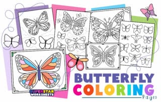 Butterfly Coloring Pages - Superstar Worksheets