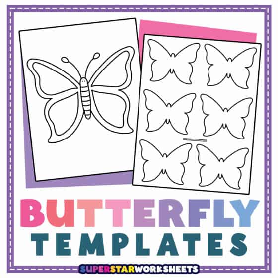 Butterfly Templates (Free Printables) - Superstar Worksheets