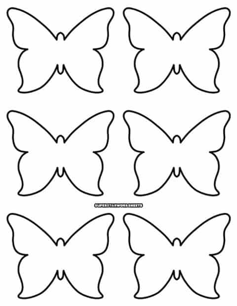 Butterfly Templates (Free Printables) - Superstar Worksheets