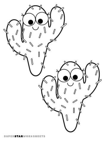 Cactus Template (Free Printables) - Superstar Worksheets