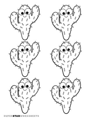 Cactus Template (Free Printables) - Superstar Worksheets